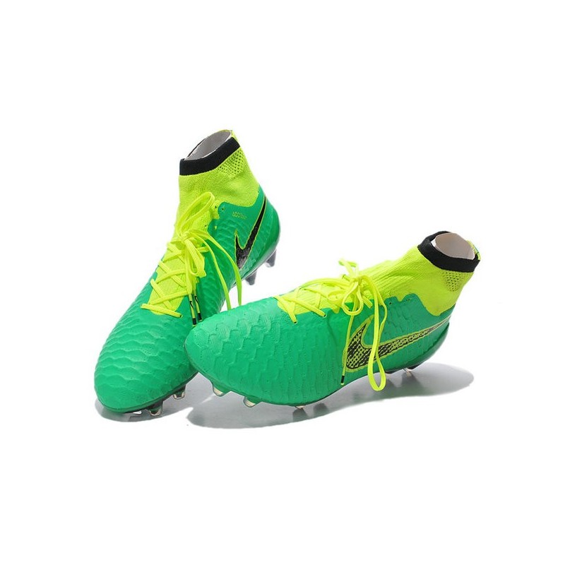 High Top Nike Magista Obra FG ACC Soccer Cleats Green Black