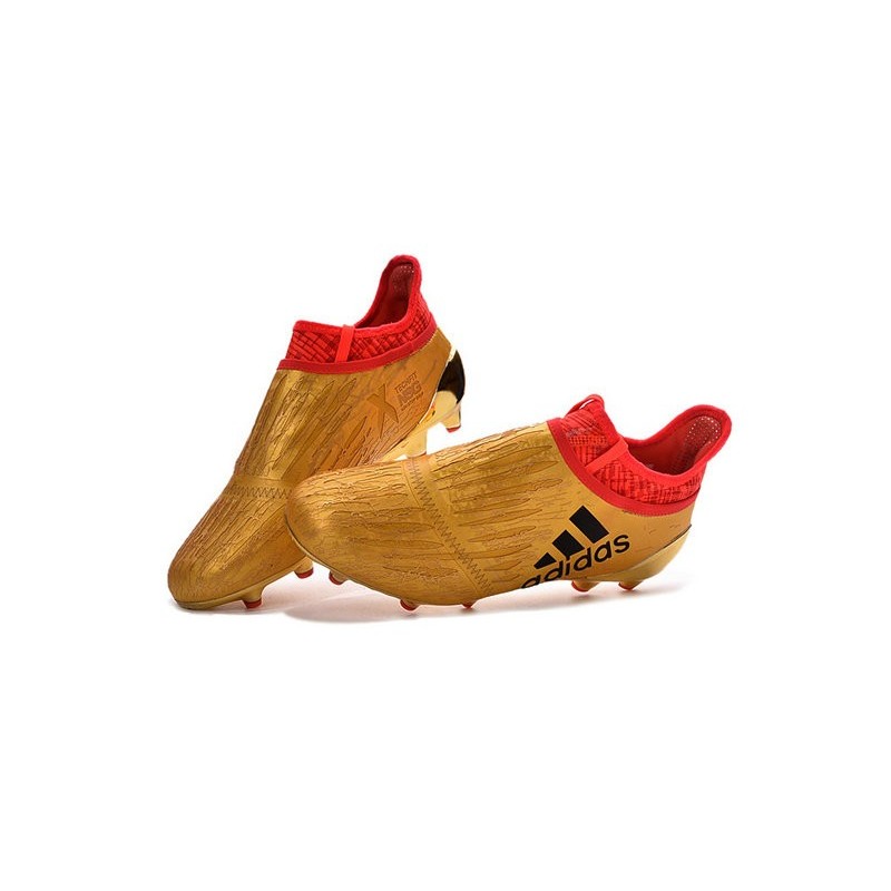 adidas X 16+ Purechaos FG News 2016 Soccer Shoes Gold Red Black