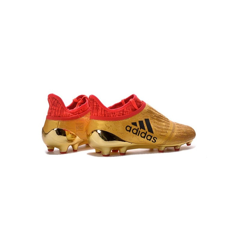 adidas X 16+ Purechaos FG News 2016 Soccer Shoes Gold Red Black